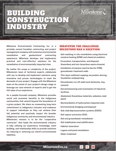 Milestone Building Construction Industry Services Brochure - Milestone ...
